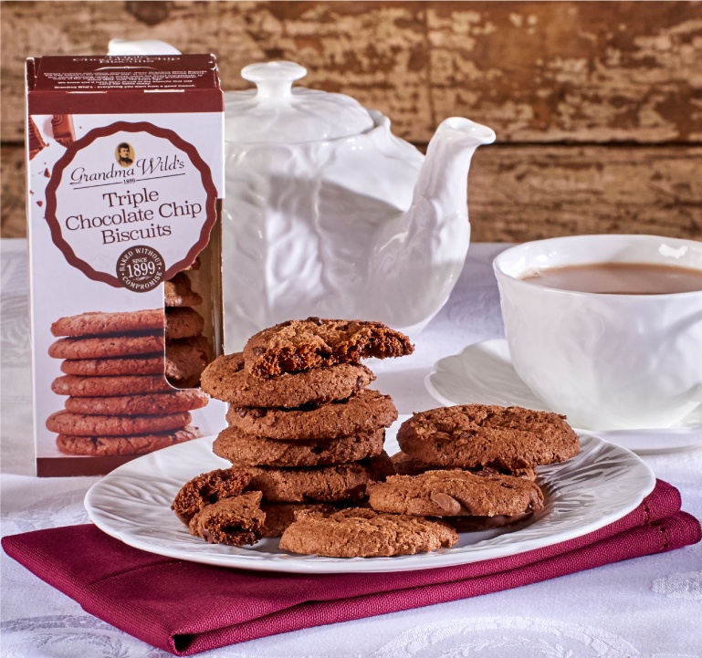 Triple Chocolate Chip Biscuits -- Riverbank Bakery